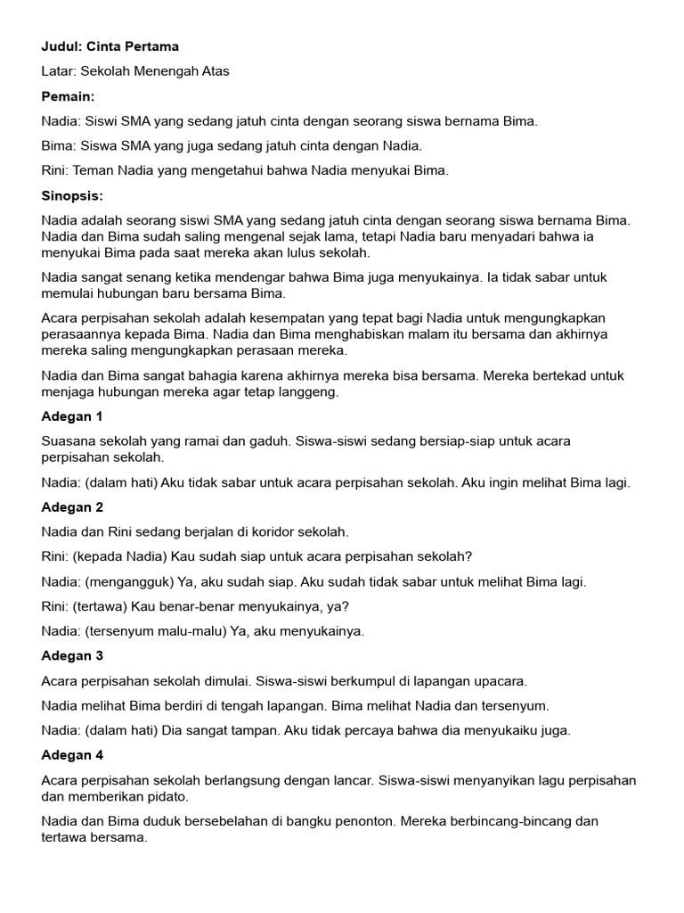 Contoh Naskah Film Pendek Cinta | PDF