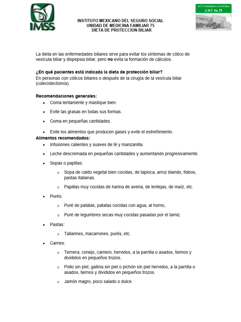 Dieta de Proteccion Biliar | PDF | Bilis | Cocinando