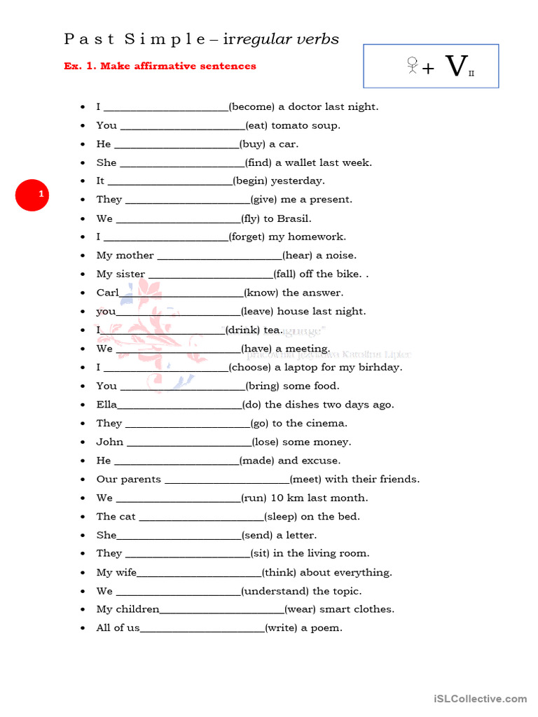 Past Simple - Irregular Verbs - Affirmative - Negative - Questions | PDF