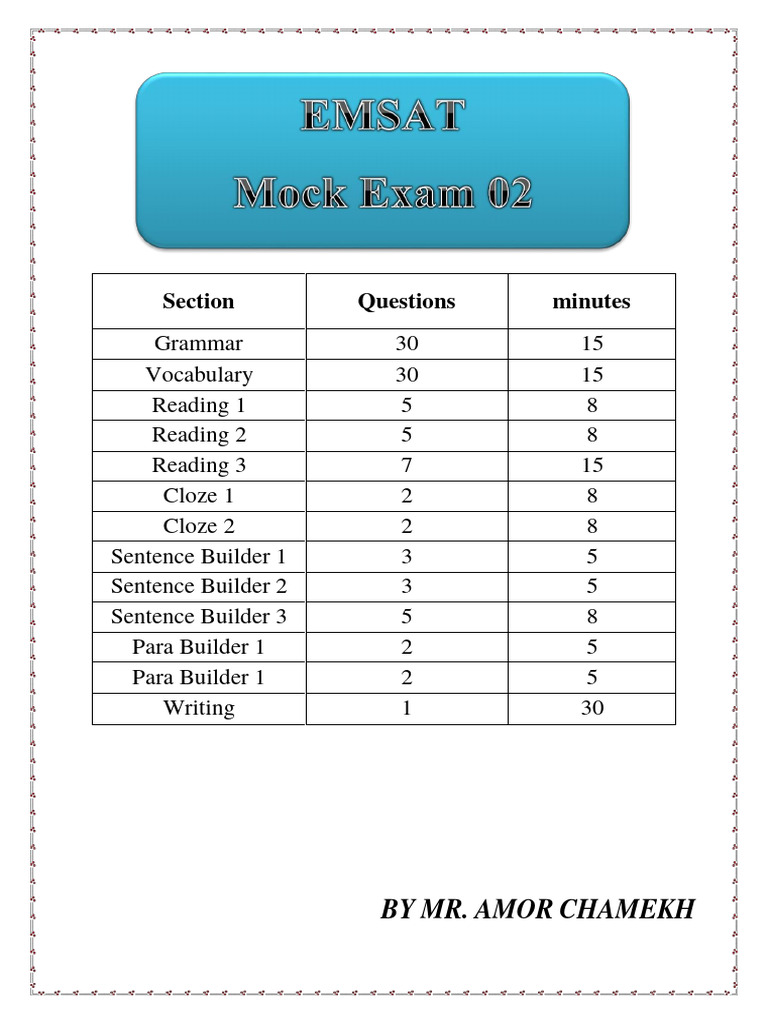Emsat Sample Test 2 | PDF | Cupcake | Aurora