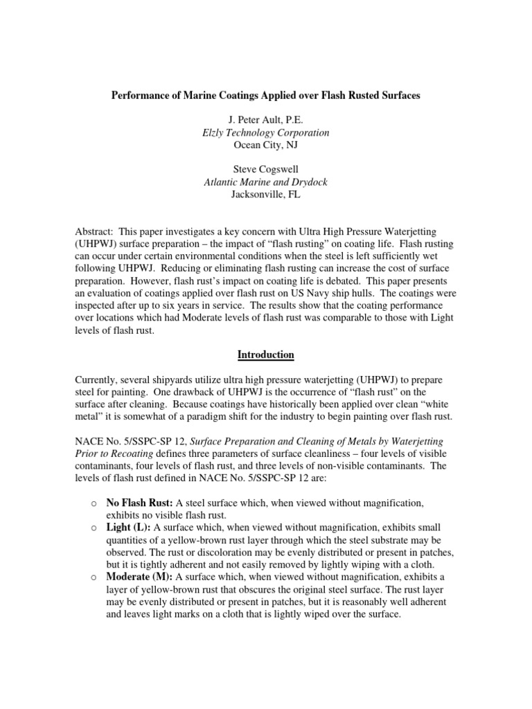 Marine Coating Applied Flash Rusting 2009 | PDF | Rust | Coating