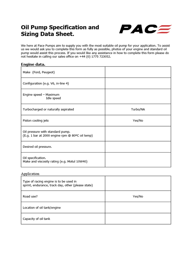 2018 Pace Pumps - Pump - Spec V3 | PDF