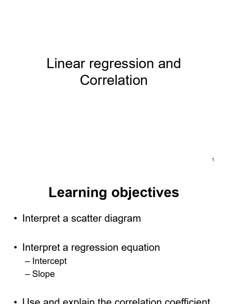 Linear Regression and Correlation | PDF | Linear Regression | Dependent And Independent Variables