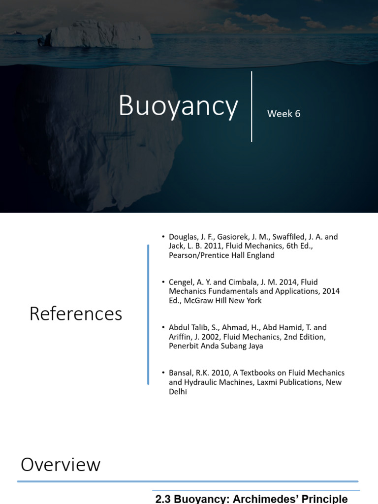 4 Buoyancy 2023 W6&W7 | PDF | Buoyancy | Force