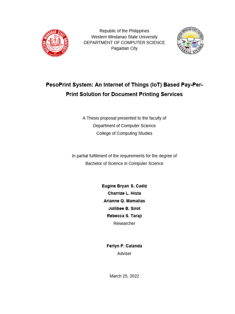 PesoPrint System | PDF | Internet Of Things | Information Technology