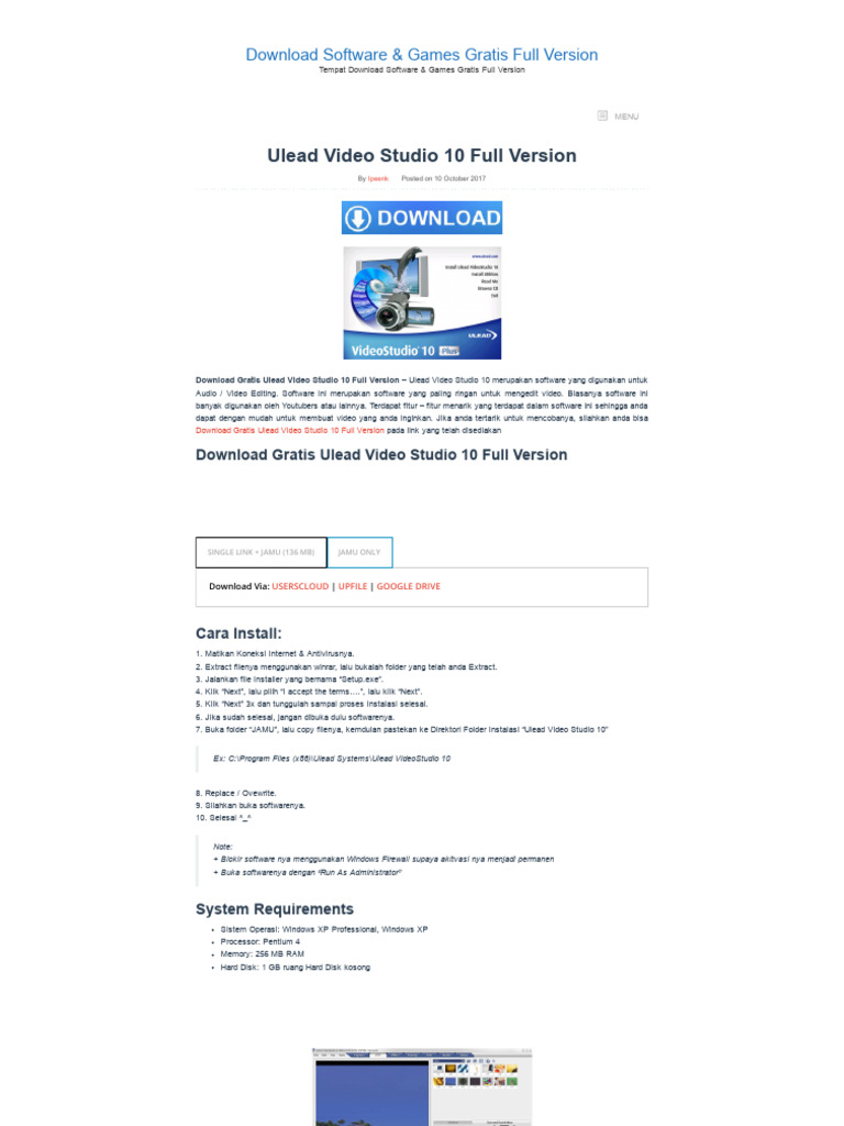 Gratis Ulead Video Studio 10 Full Version | PDF | Game & Aktivitas ...