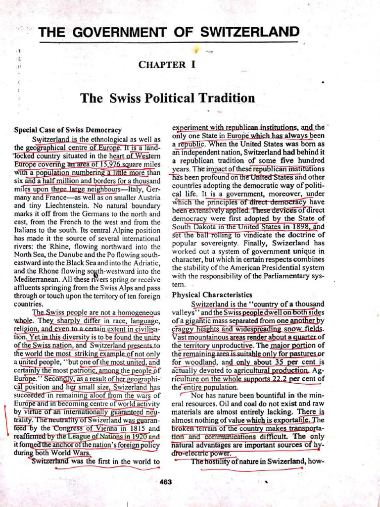 Chapter 1 - 9 (The Government of Switzerland) | PDF