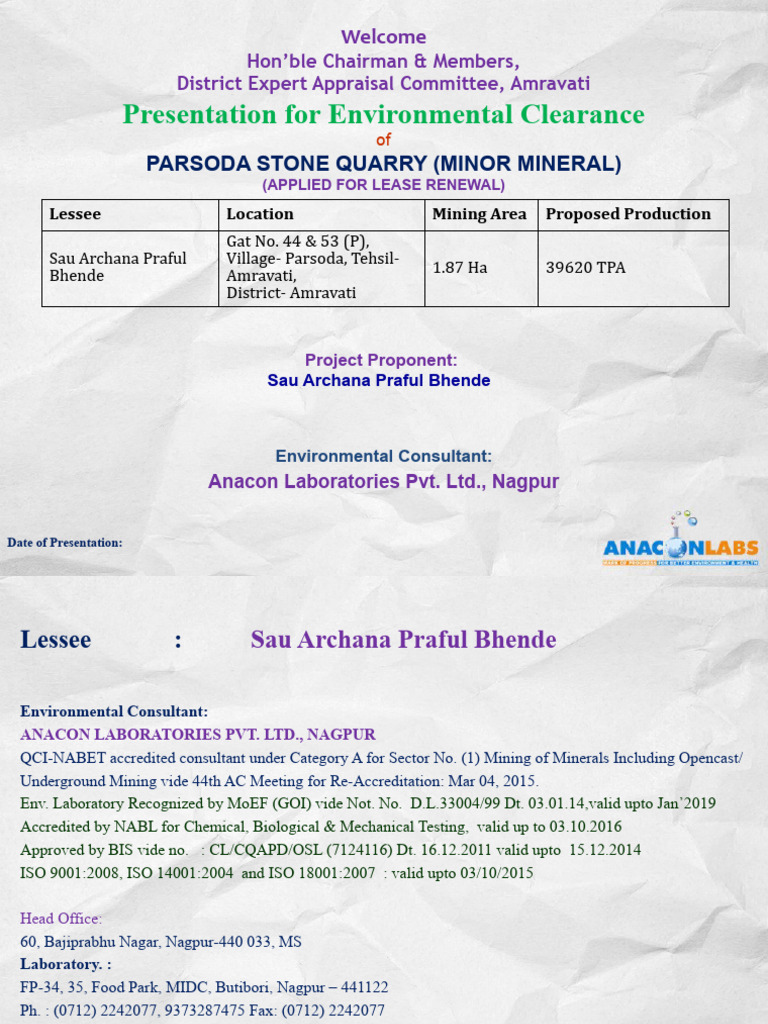 Quarry Lease Renewal Proposal | PDF | Mining | Physical Geography