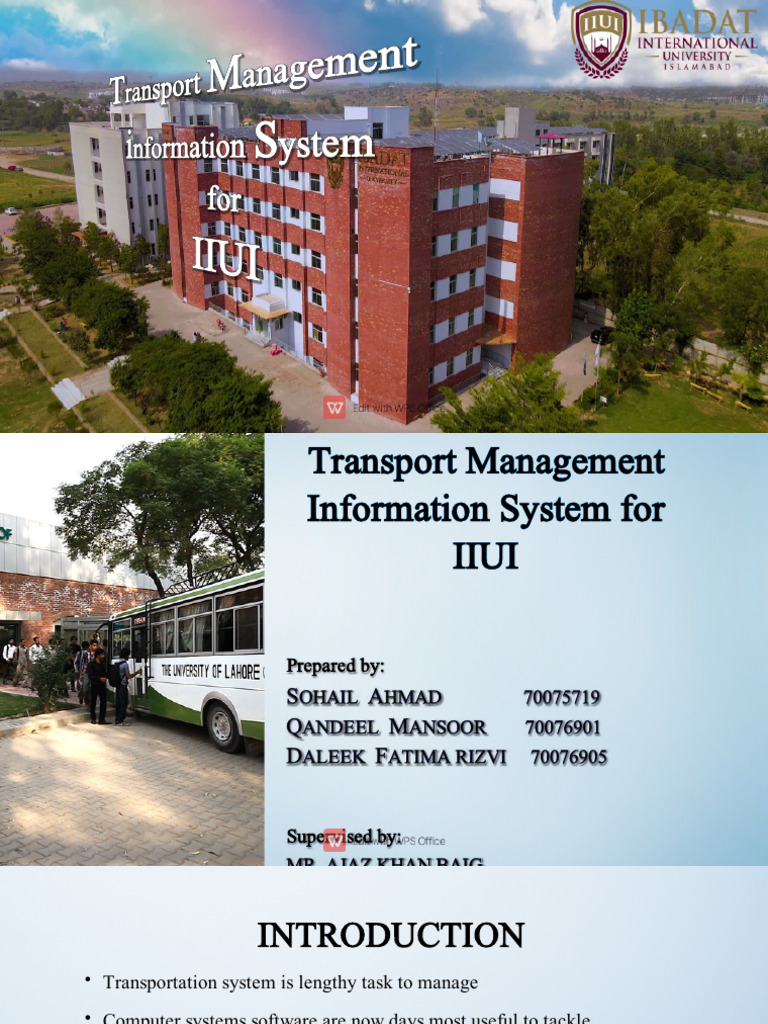 IIUI Transport Management System Overview | PDF | Microsoft Excel ...