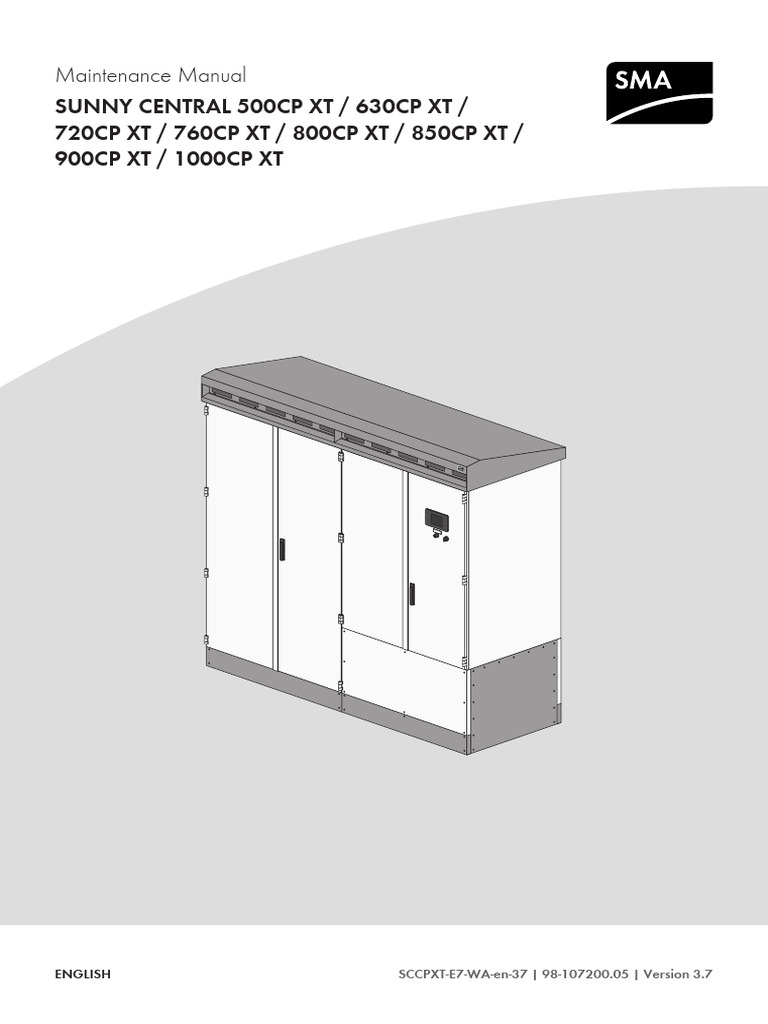 Sunny Central 500cp XT | PDF | Power Inverter | Photovoltaic System