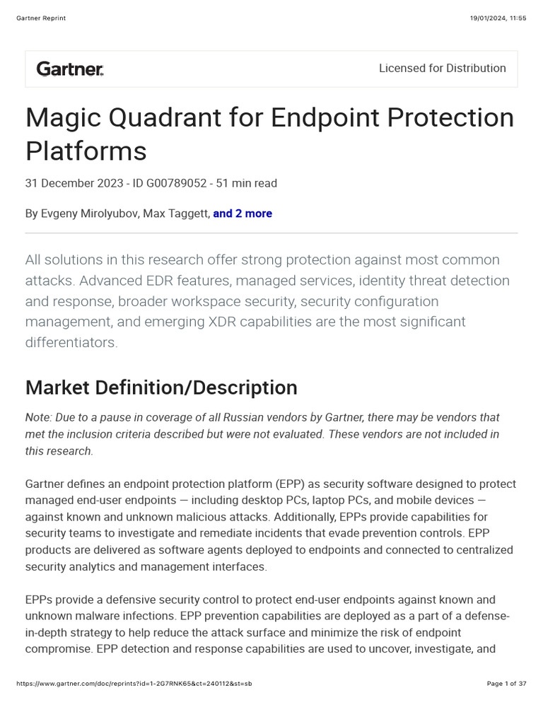 Gartner EPP 2023 | PDF | Computer Security | Security