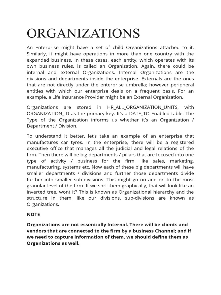 Organizations in Oracle Apps | PDF | Hierarchy | Employment