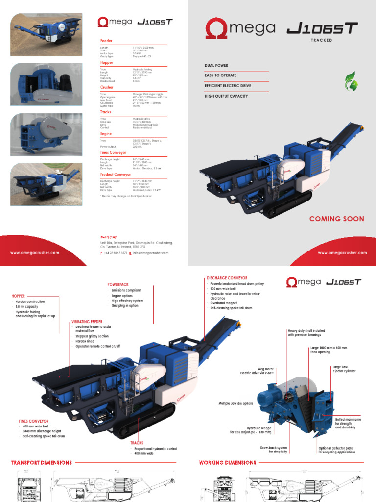 Omega_J1065T_Brochure | PDF | Belt (Mechanical) | Machines