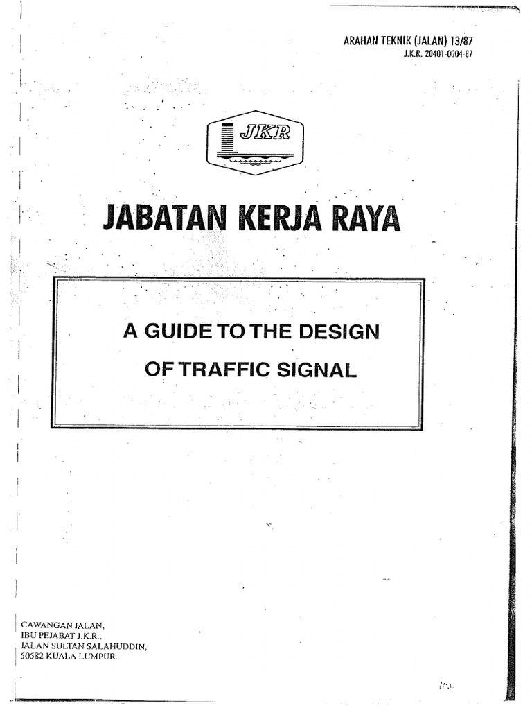 ATJ 13-87 - A Guide To The Design of Traffic Signal | PDF