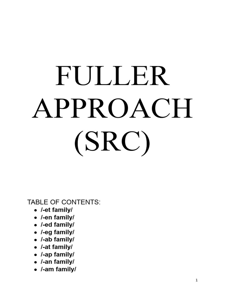 Fuller Approach SRC | PDF | Animals And Humans
