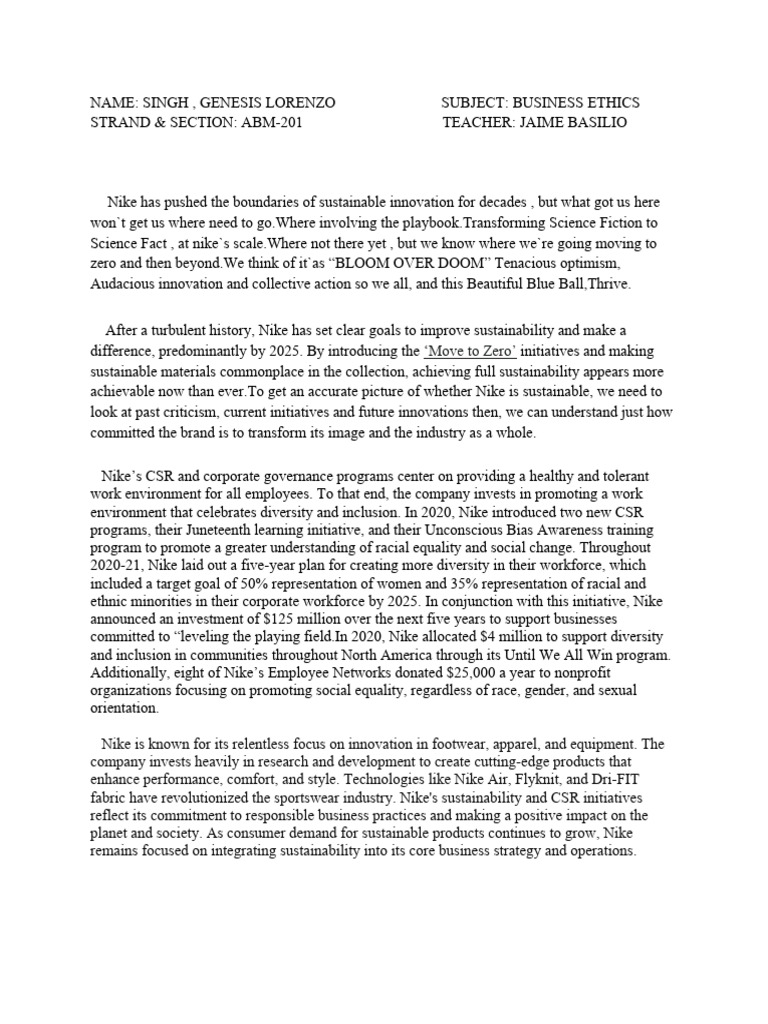 nike | PDF | Nike | Corporate Social Responsibility