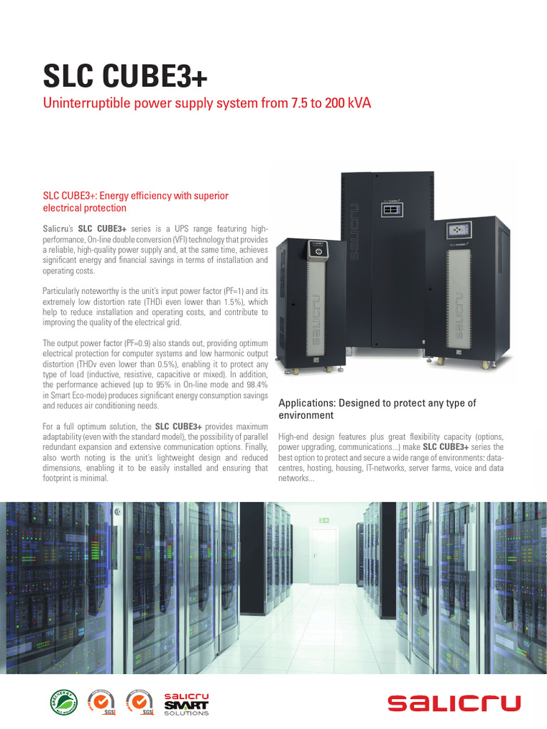 SLC CUBE 3+, 3 Phase Capacity 7,5 kVA - 200 kVA | PDF | Computer Engineering | Electricity