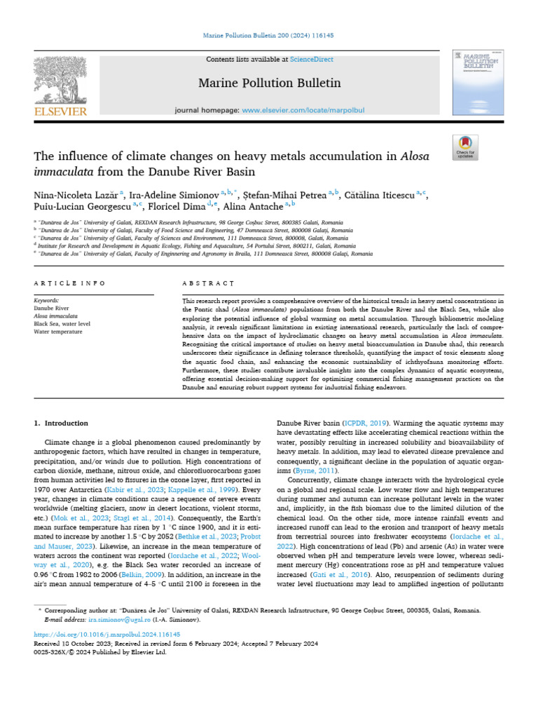 Lazar Et Al - The Influence of Climate Changes On Heavy Metals ...