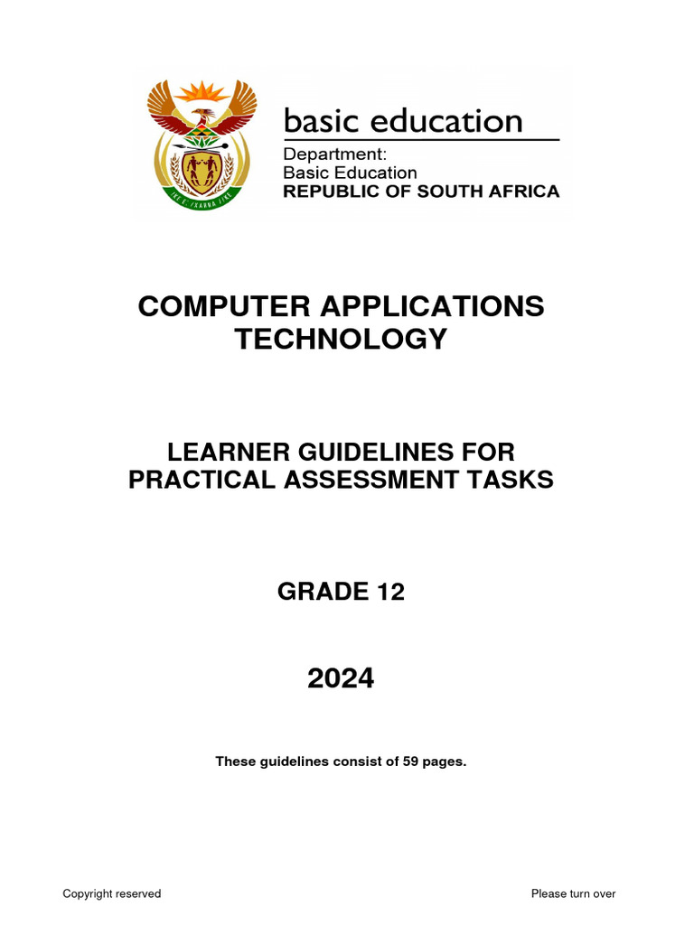 Computer Applications Technology PAT GR 12 2024 Learner Guidelines Eng | Download Free PDF ...