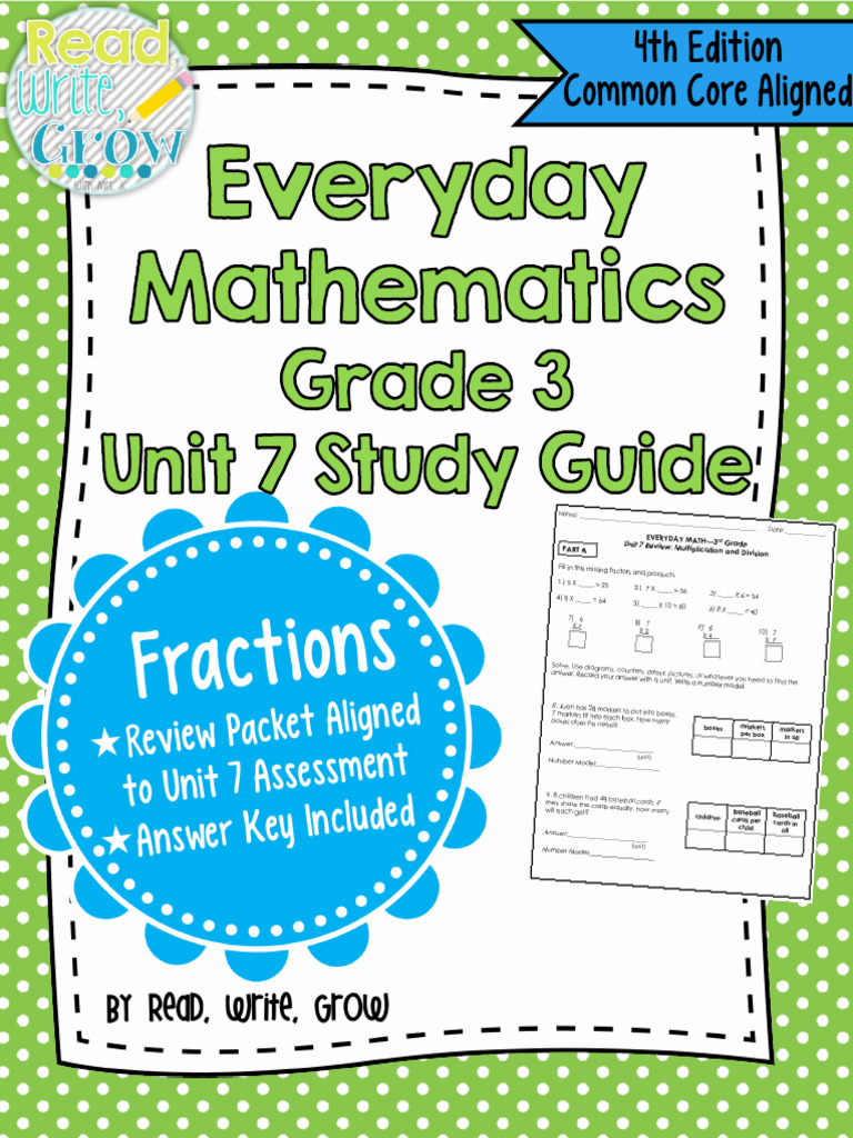 Everyday Math Grade 3 Unit 7 Study Guide PAPER | PDF | Litre | Mathematics