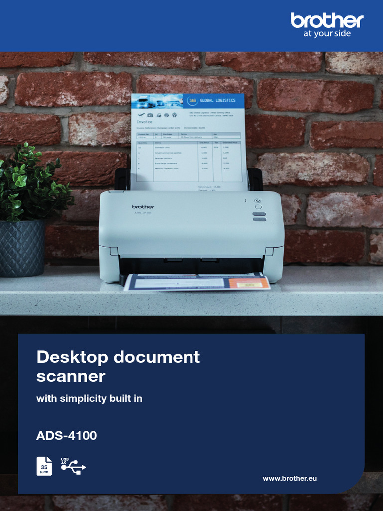 Brother ADS-4100 Scanner Overview | PDF | Image Scanner | Computer ...