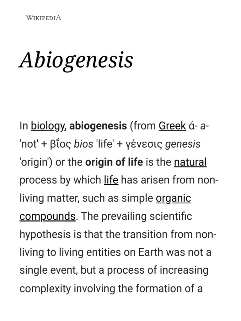 Abiogenesis | PDF | Abiogenesis | Rna