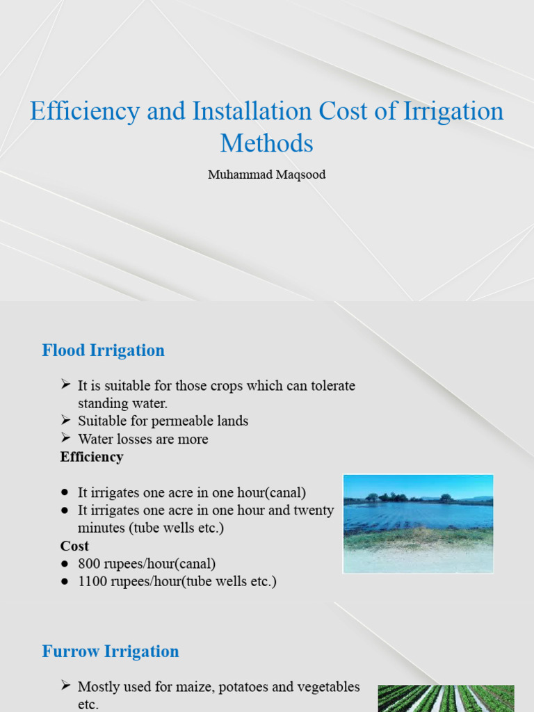 Muhammad Maqsood - Irrigation Methods | PDF | Irrigation | Earth Sciences