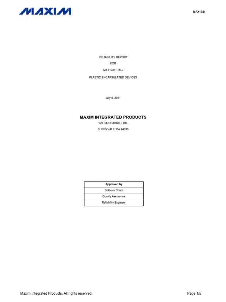Max 1781 | PDF | Microcontroller | Materials