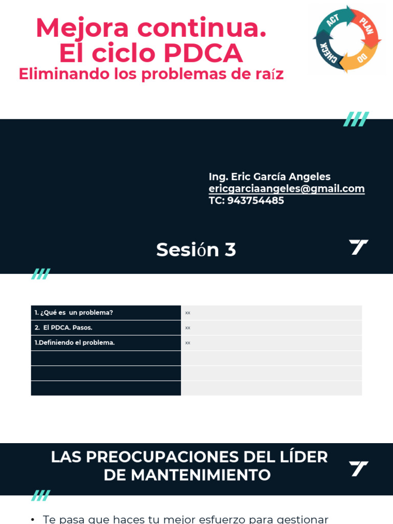 S3. Mejora Continua El PDCA. Definiendo El Problema | PDF