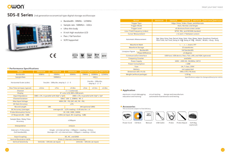 Oscilloscope Specs for Engineers | PDF | Telecommunications Engineering ...
