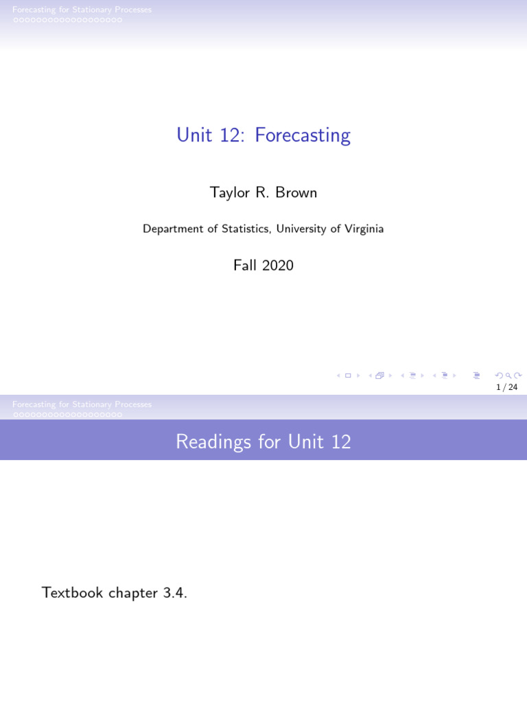 unit12 | PDF | Forecasting | Time Series