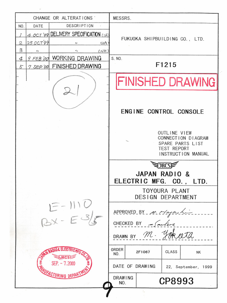 9 Inst.Manual for Engine Control Console | PDF