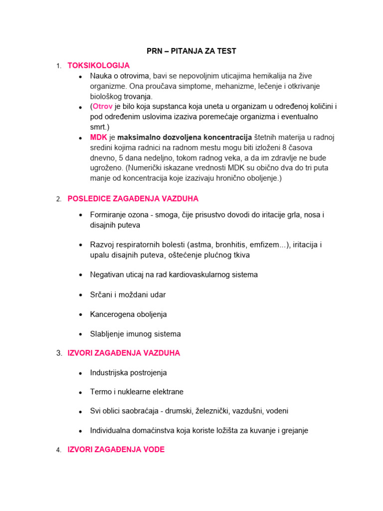 Pitanja Za Test 1 | PDF