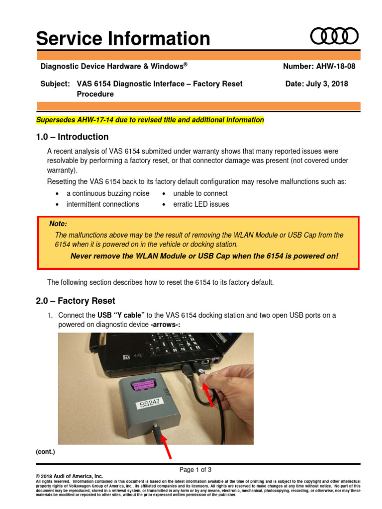 Vas6154 A Reset | PDF | Usb | Computing