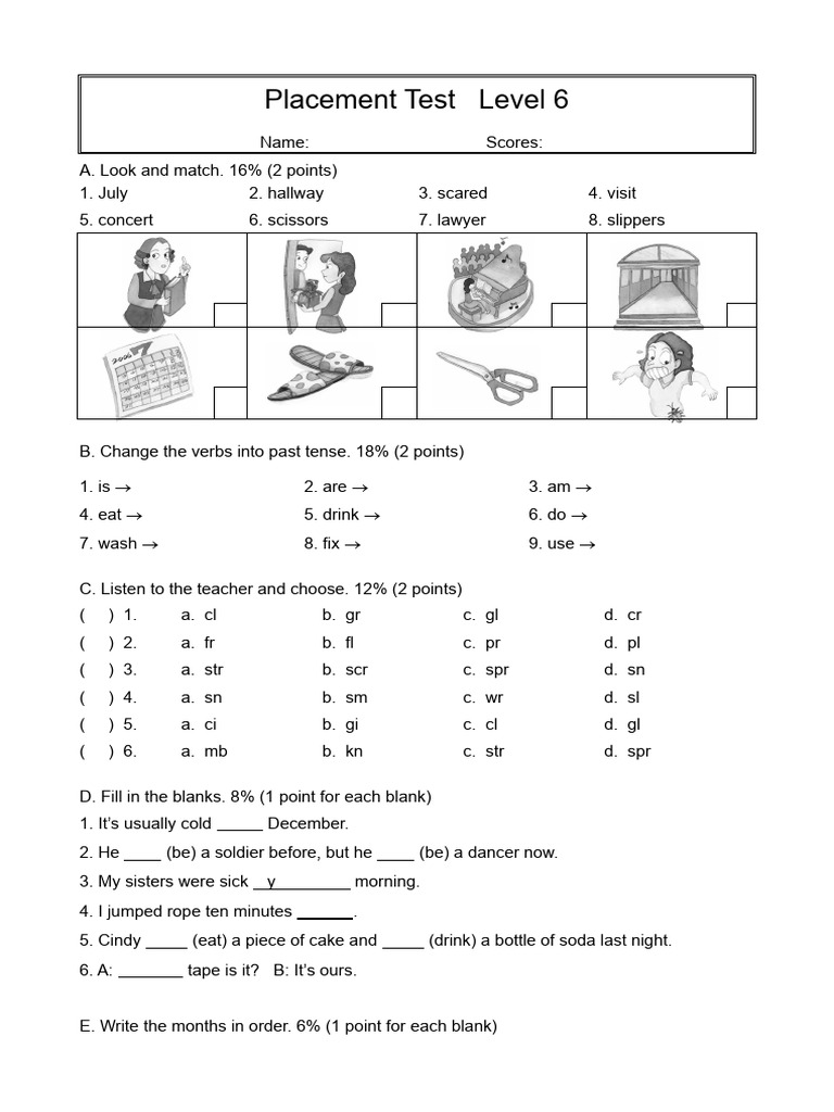 Placement Test Level 6 | PDF | Languages | Foreign Language Studies