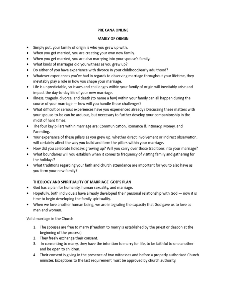 Pre Cana Online | PDF | Sacraments | Marriage