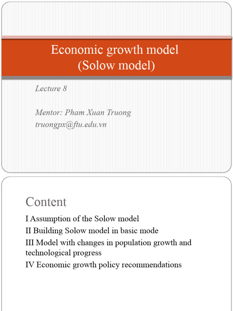 Lec 8 Economic Growth Model | PDF | Economic Development | Political ...