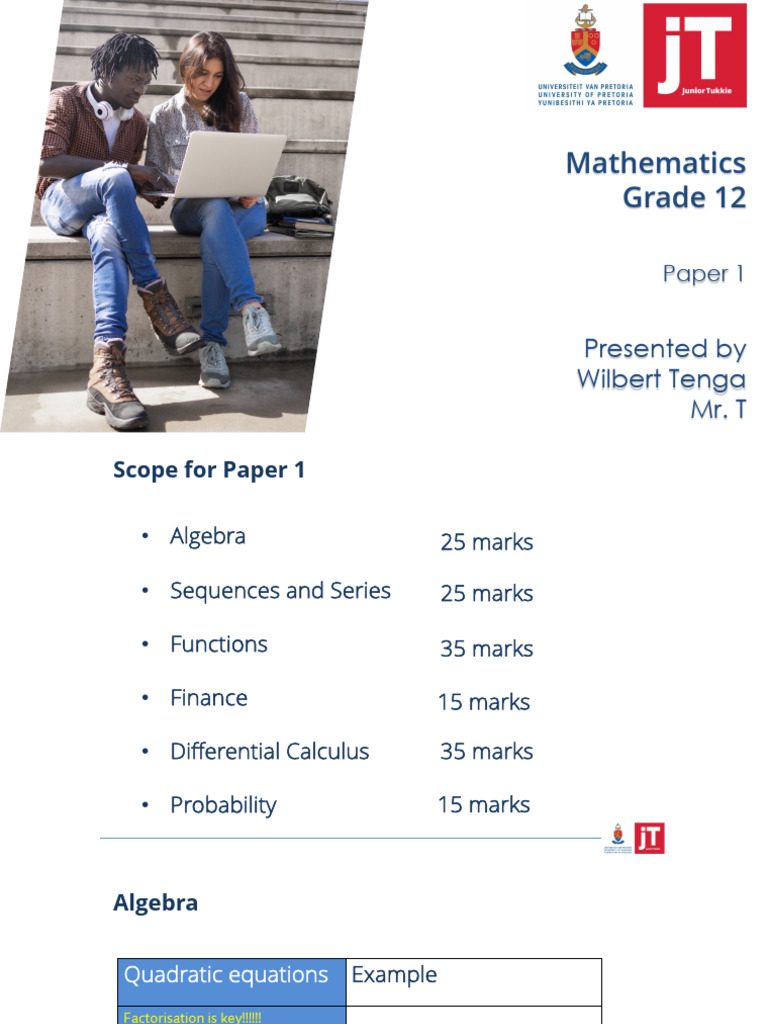 Dokumen - Tips Mathematics Grade 12 | PDF | Equations | Quadratic Equation