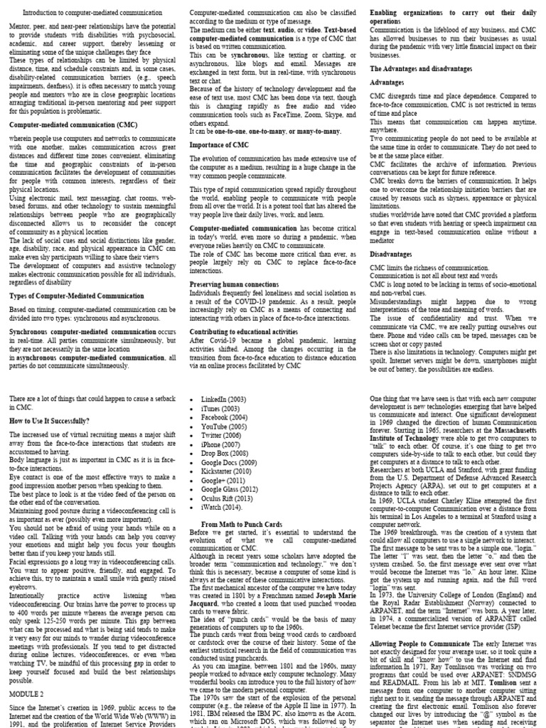 Cmc Reviewrer Pdf Computer Mediated Communication Communication