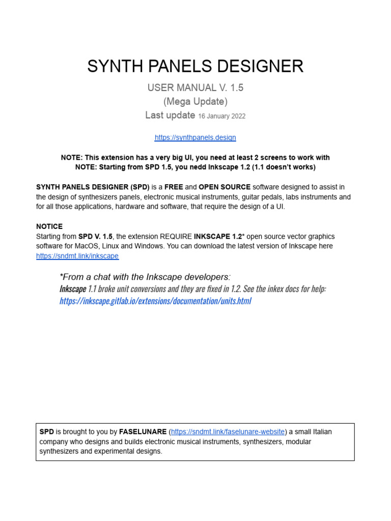 SYNTH PANELS DESIGNER User Manual 1.5 | PDF | Angle | Computing