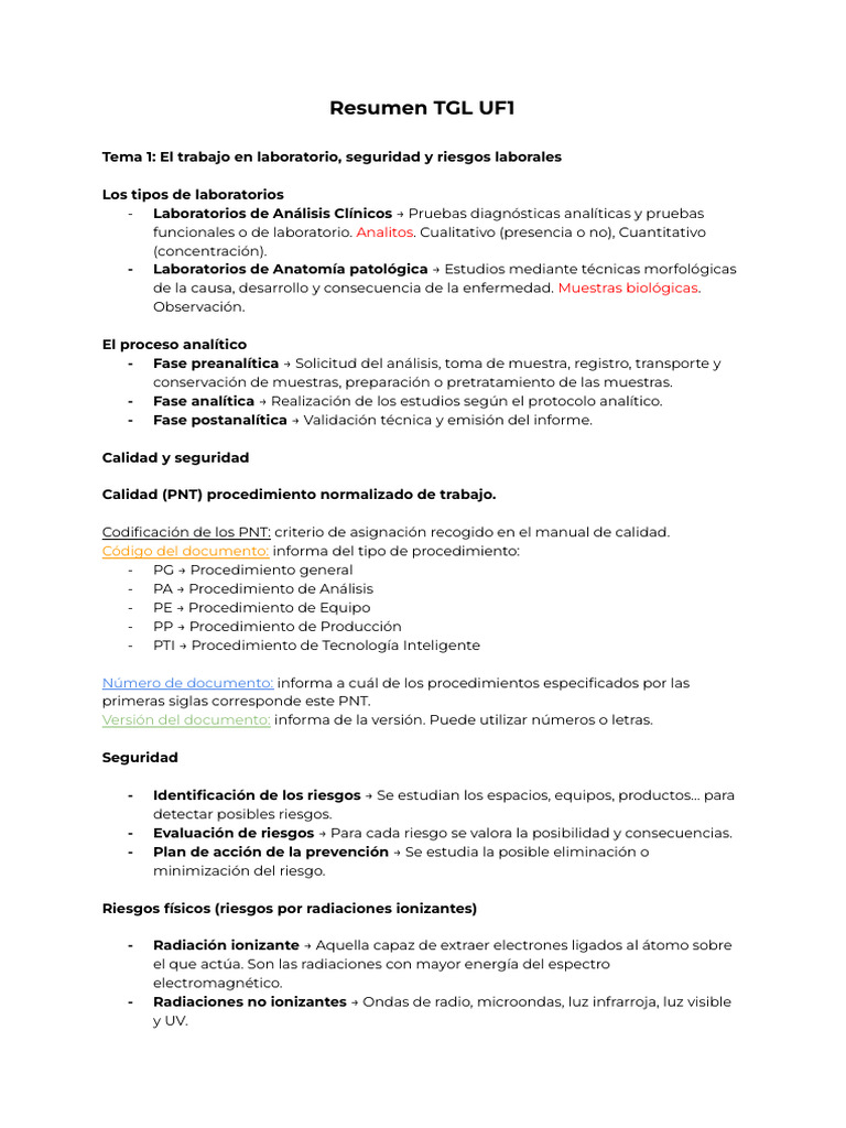 Resumen TGL | PDF | Radiación | Laboratorios