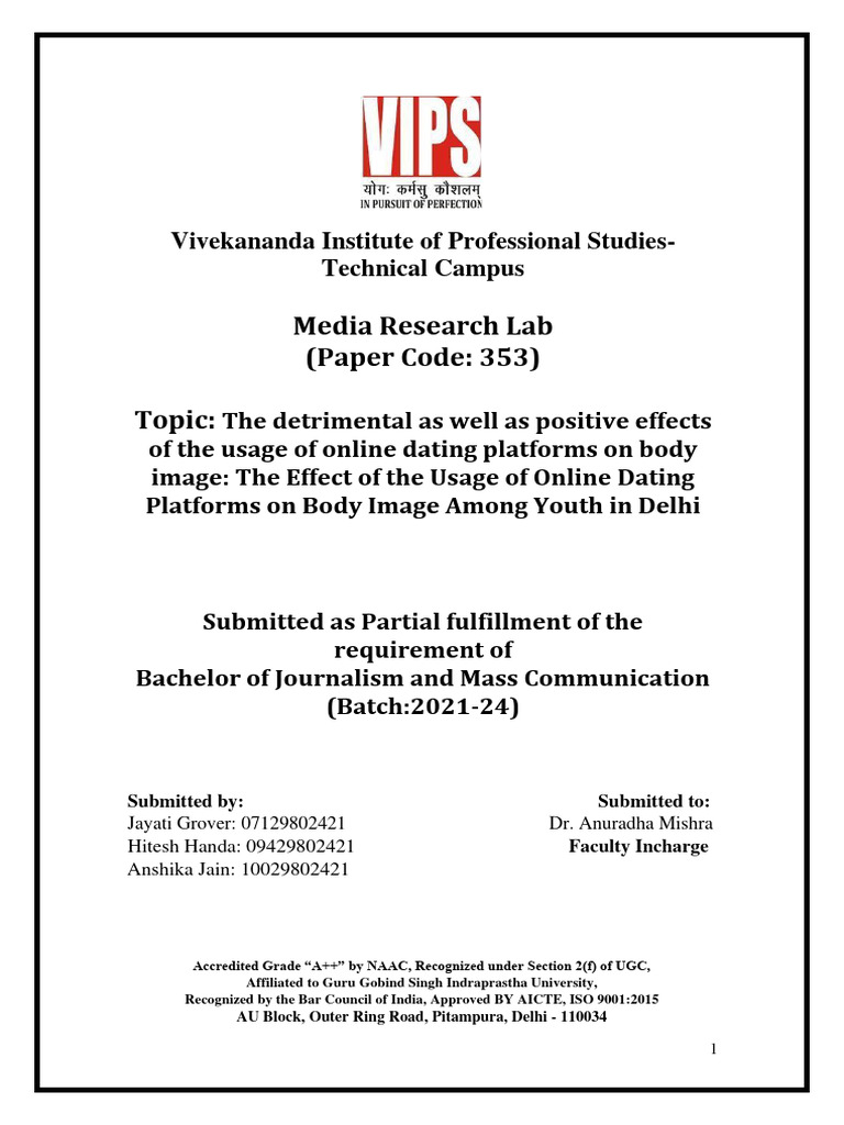 MEDIA RESEARCH GROUP FILE | PDF | Body Image | Tinder (App)