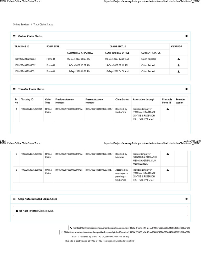 Online Services / Track Claim Status | PDF