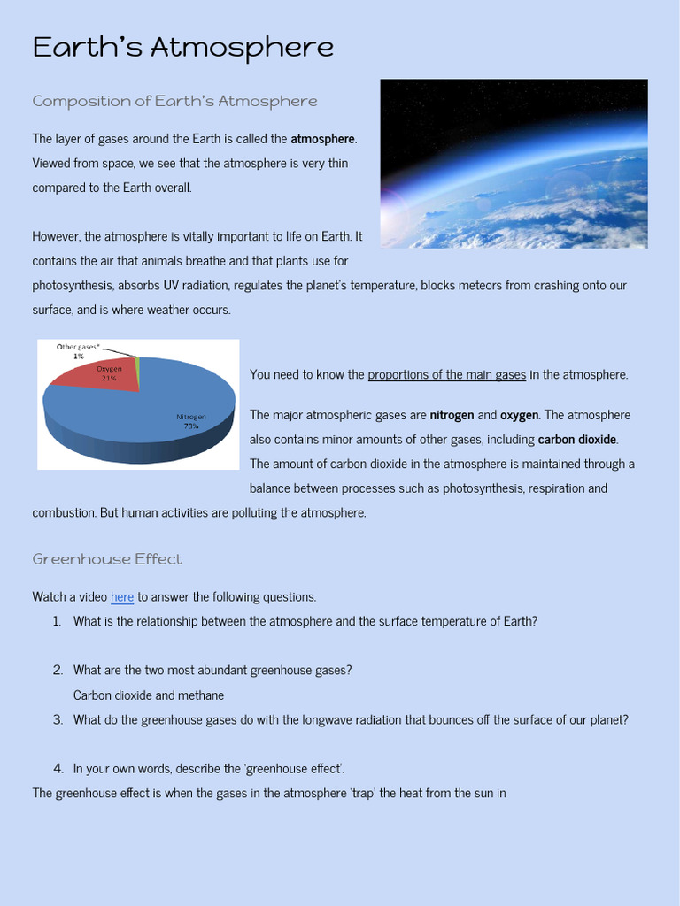 Earth's Atmosphere | PDF