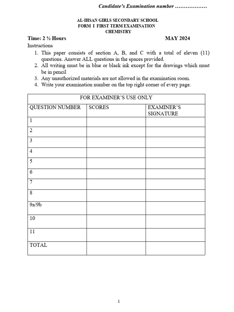 Chemistry f1 Latest | PDF