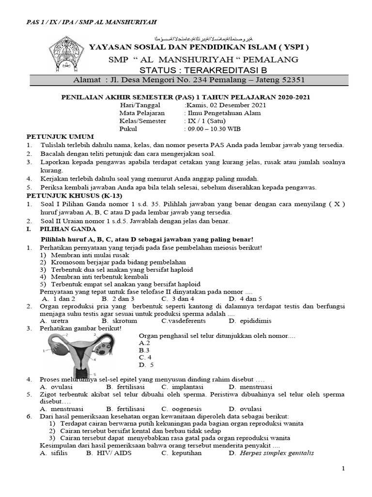 SOAL PAS IPA Kelas 9 | PDF