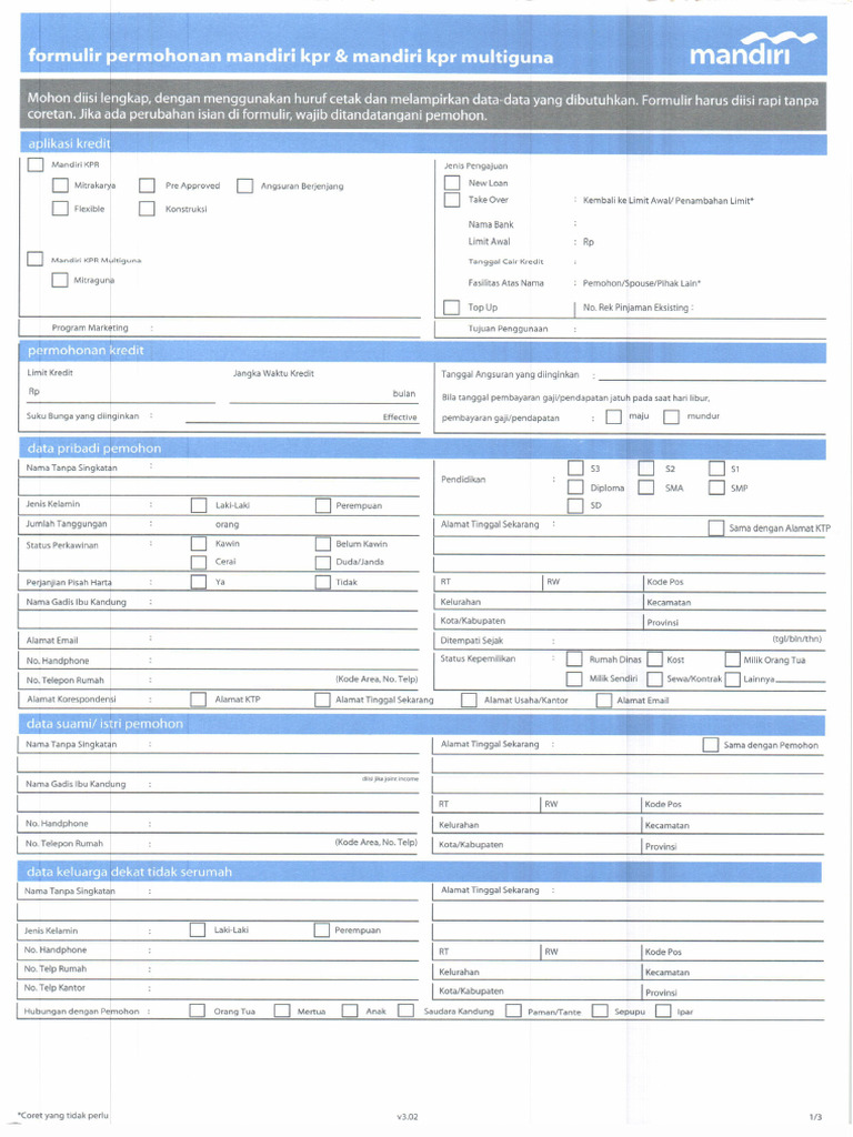 Form Aplikasi KPR | PDF