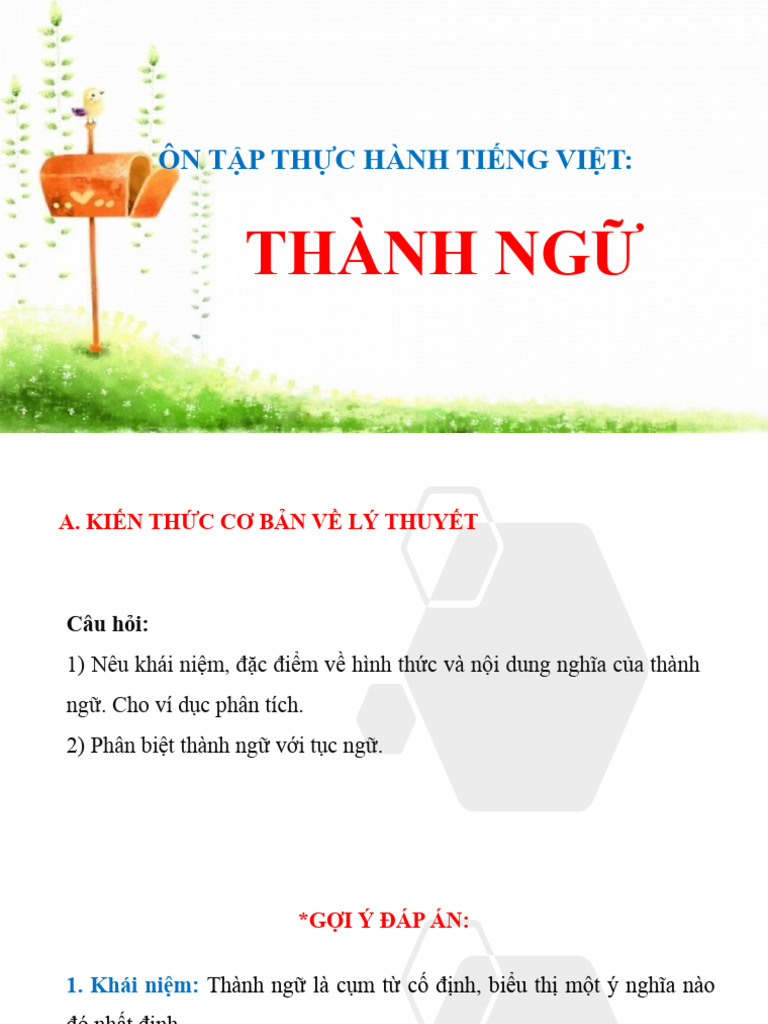 Buổi 6 - Ôn Tập Thtv - Thành Ngữ | PDF