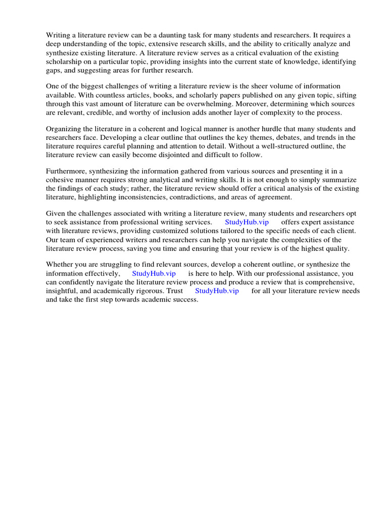 Outline of Literature Review Example | PDF | Critical Thinking | Evidence