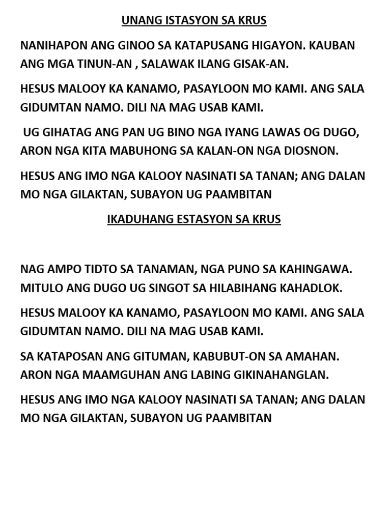 Unang Istasyon Sa Krus | PDF